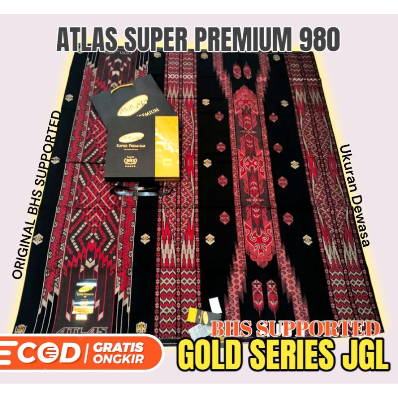 Jual SARUNG ATLAS SUPER PREMIUM S 980 GOLD ORIGINAL SUPPORT BHS JACQUARD TERBARU | Shopee Indonesia