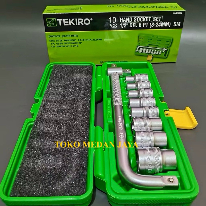 Jual KUNCI SOCK SHOCK 10PCS SET TEKIRO HAND SOCKET SET 6 PT / 12 PT (8 - 24 MM) SM 1/2” DR ...