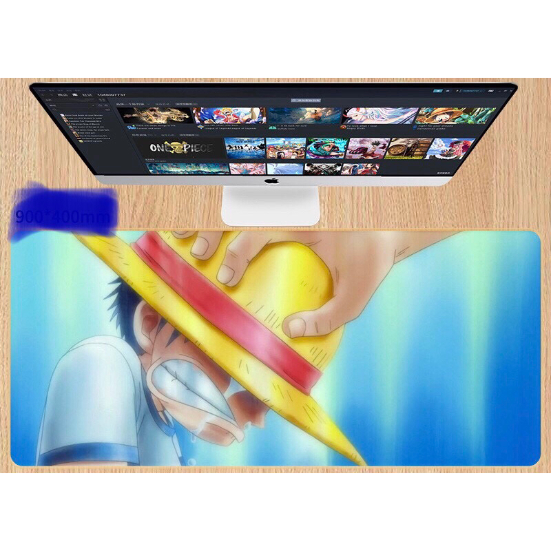 Jual mousepad gaming karakter one piece topi biru ukuran 70x30cm ...