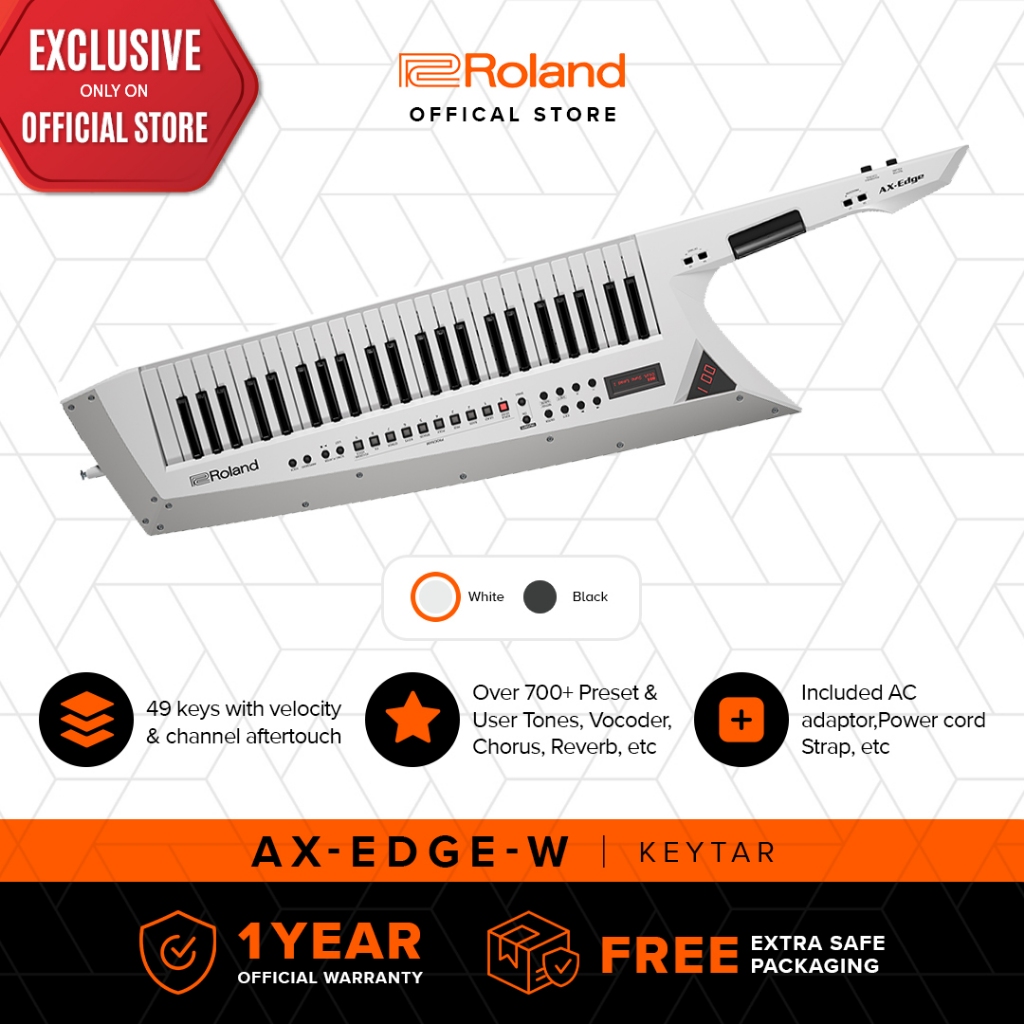 Jual Roland AX-Edge Keytar Synthesizer Keyboard (White) | Shopee Indonesia