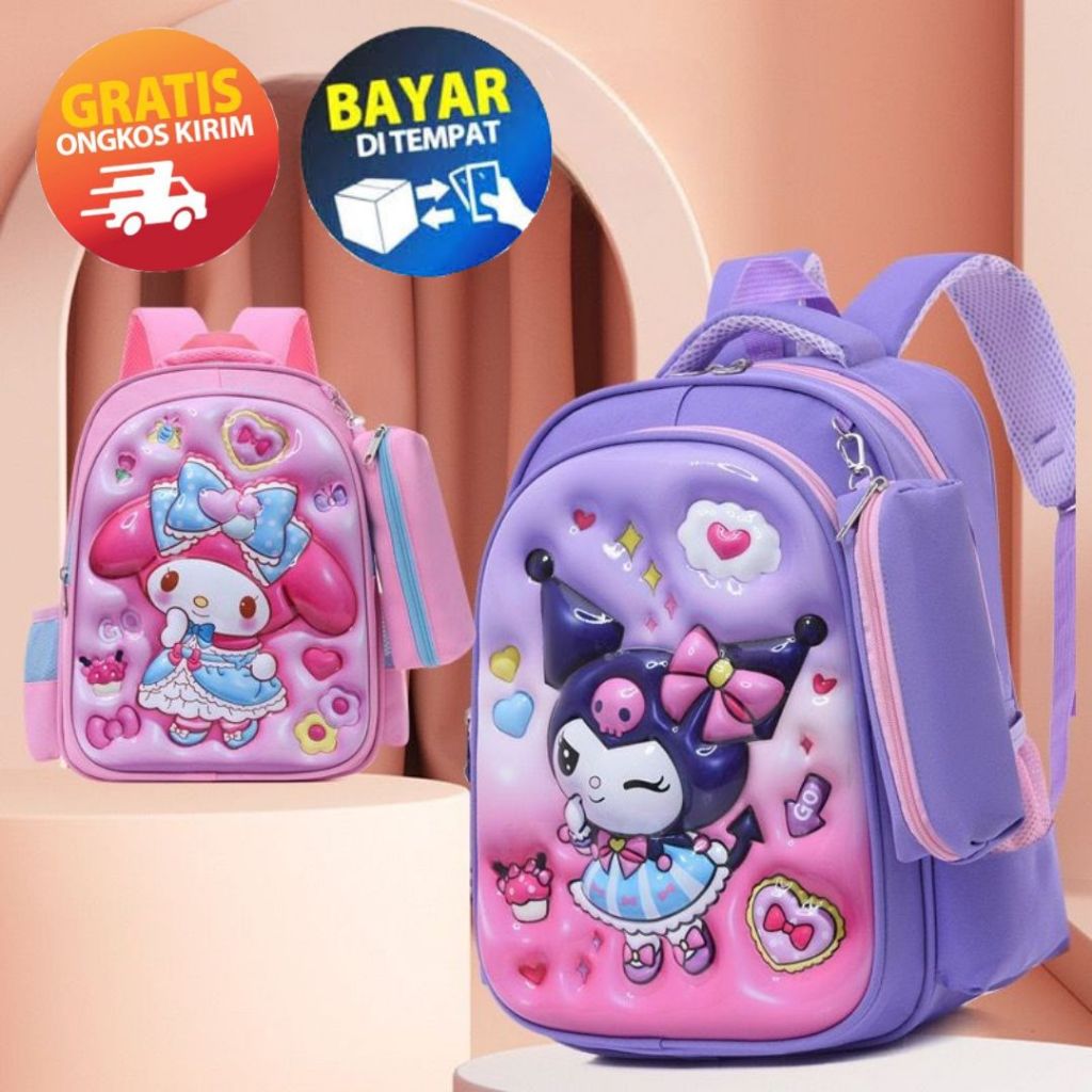 Jual BK232 - TAS SEKOLAH KUROMI TAS RANSEL ANAK KARAKTER TAS SEKOLAH ...
