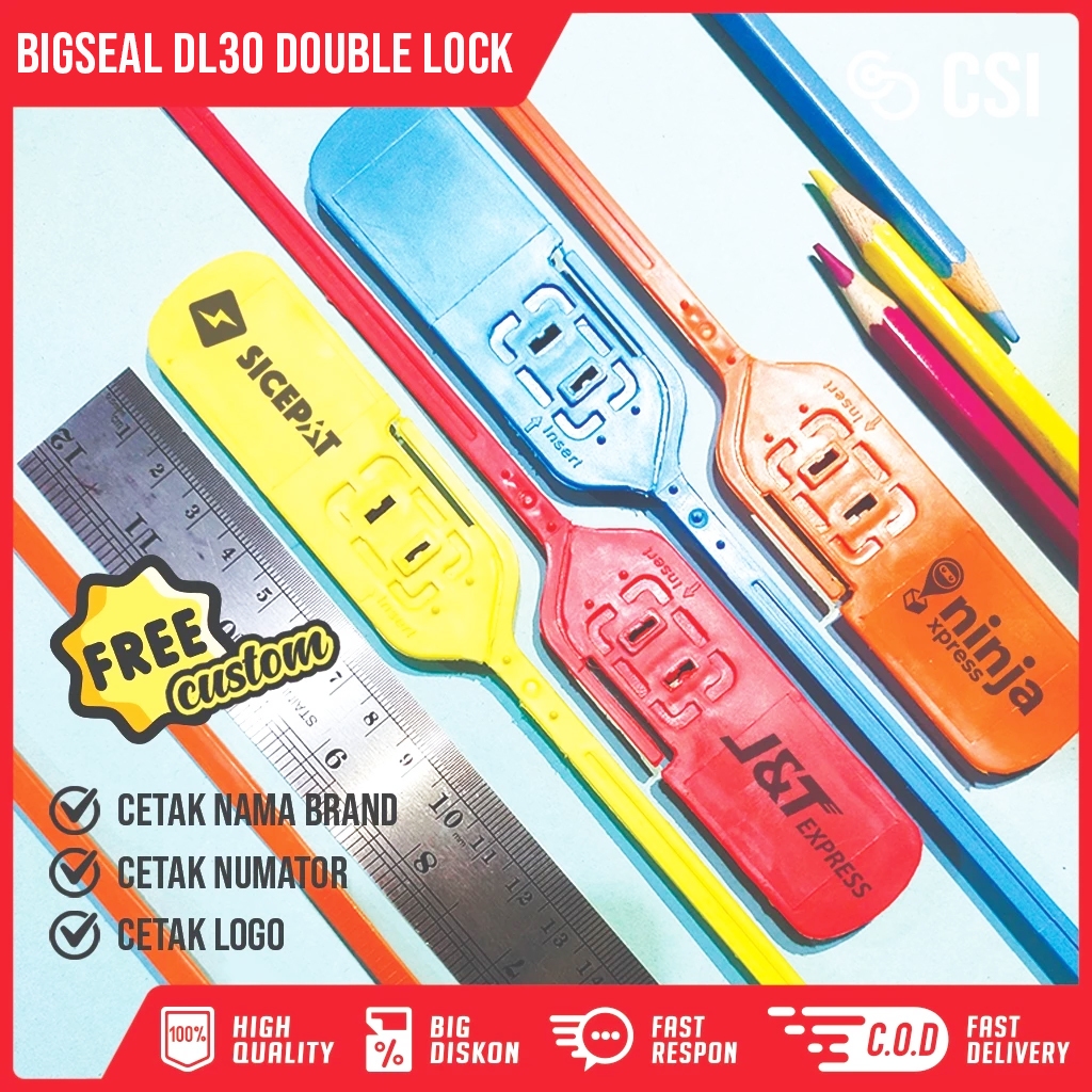 Jual CSI DL30 Segel Locis Big Seal Double Lock Security Segel Plastik ...