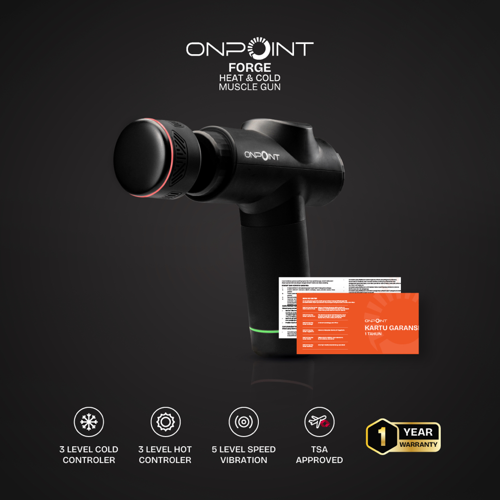Jual Bundle | ONPOINT FORGE Heat & Cold Muscle Gun - Massage Gun BLACK ...