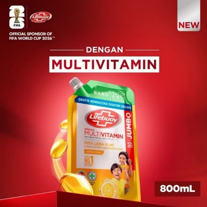 Jual LIFEBUOY Body Wash Lemonfresh Refill 800ml/ Sabun Cair Kuning ...