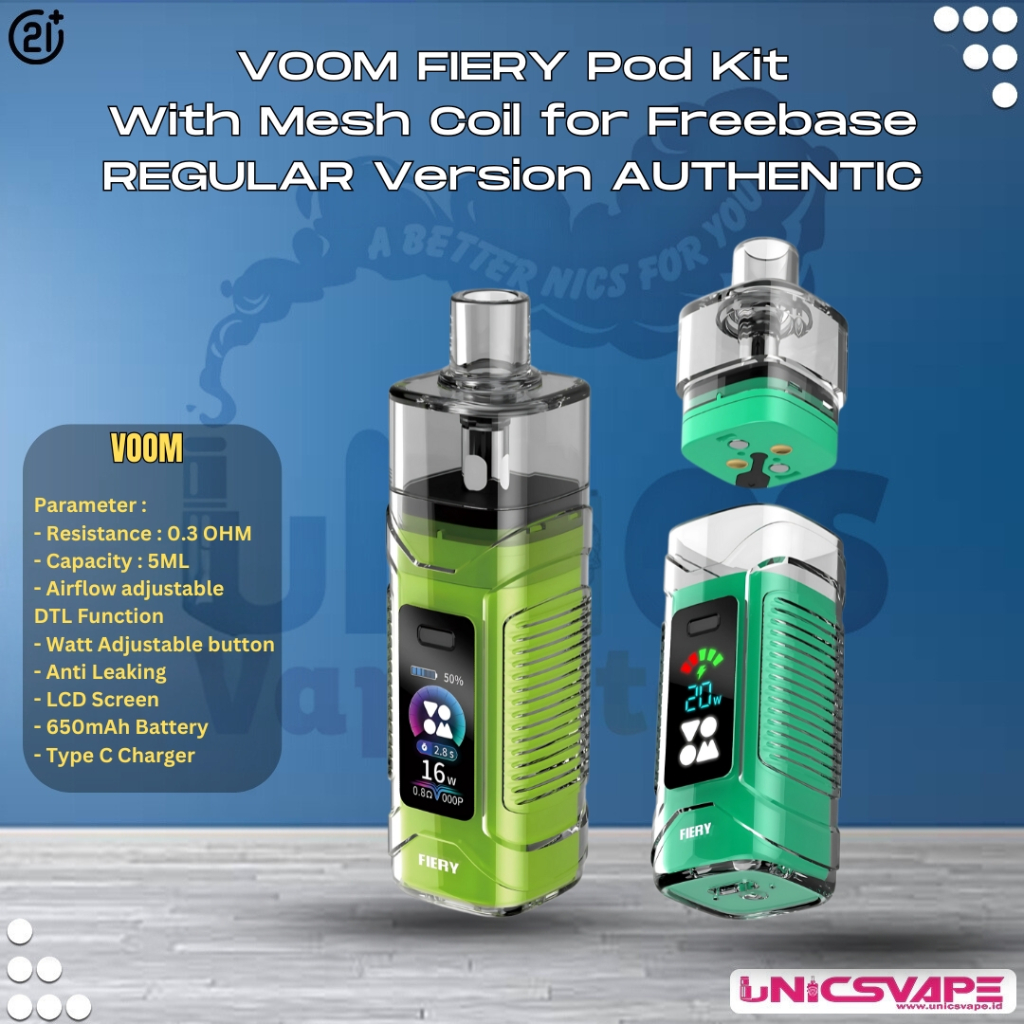 Jual VOOM FIERY Pod Kit With Mesh Coil for Freebase REGULAR Version ...
