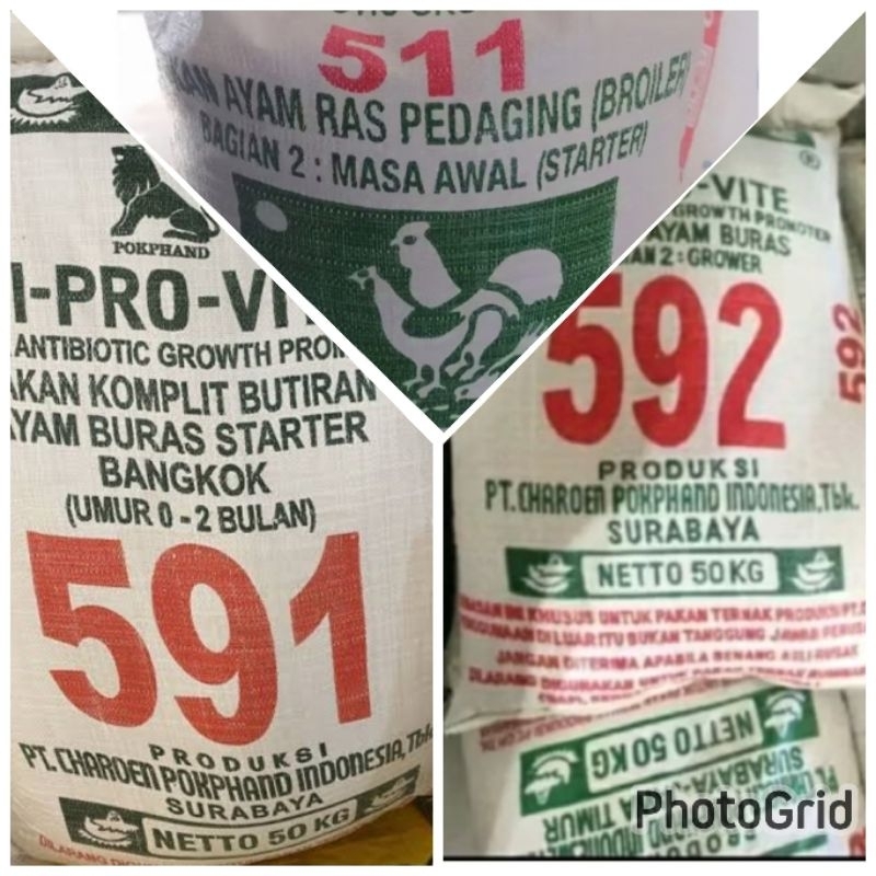 Jual PAKAN AYAM ECER 591 592 511 HI PRO VITE Pur Ayam Pedaging Ayam ...