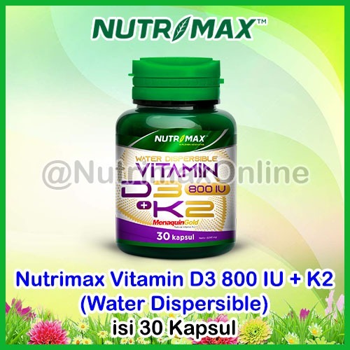 Jual Nutrimax Vitamin D3+K2 / Vit D3 Water Dispersible K2 / Vit D 800 IU K 40 mcg Bayi | Shopee ...