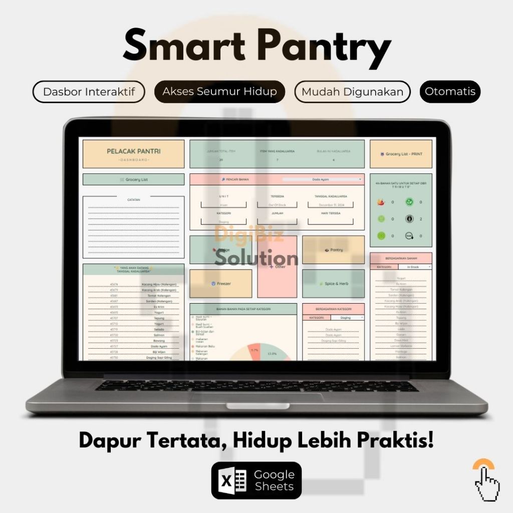 Jual [T032] Smart Pantry Tracker - Template Spreadsheet & Google Sheets ...