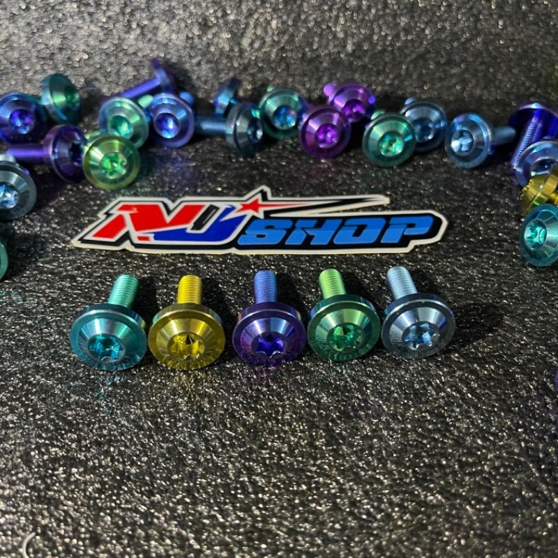 Jual Baut titanium GR5 m6 x 20 mm drat 10 panjang 2 cm original ...