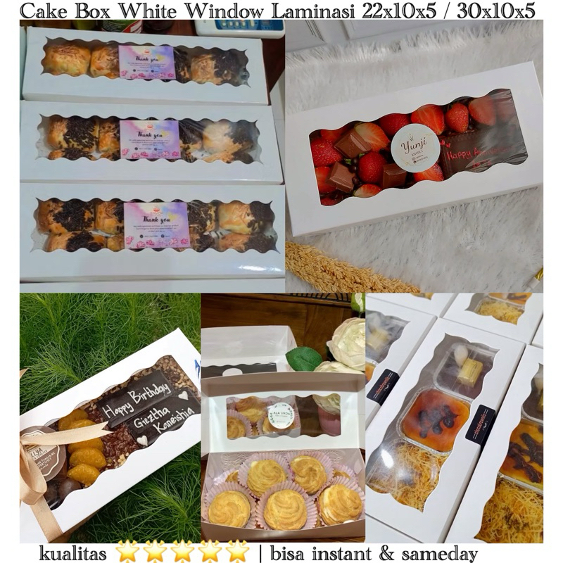 Jual Kotak Kue Glossy + Jendela 22x10x7.5 dan 22x10x5 cm Kotak Brownies ...