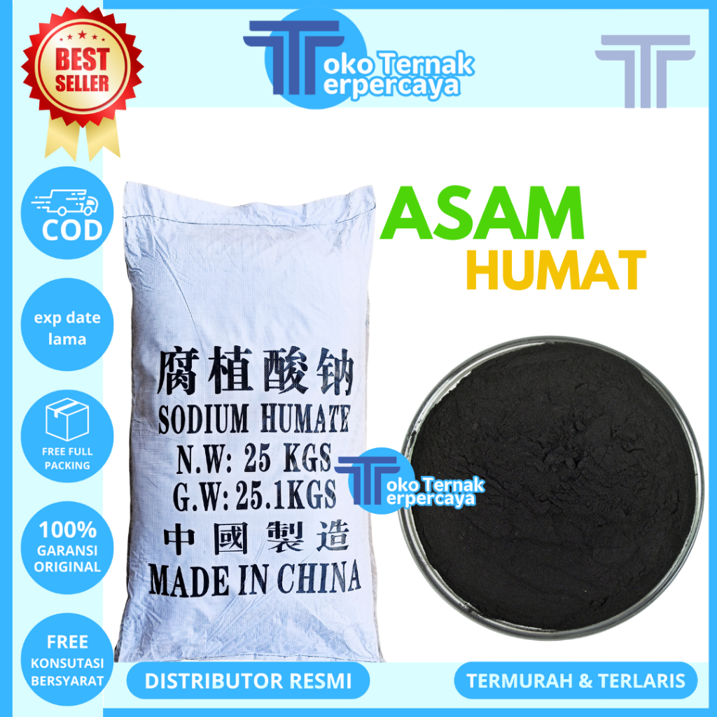 Jual ASAM HUMAT 90% 1 SAK PUTIH 25KG - HUMIC ACID - SODIUM HUMAT - SODIUM HUMATE - HUMID ACID ...