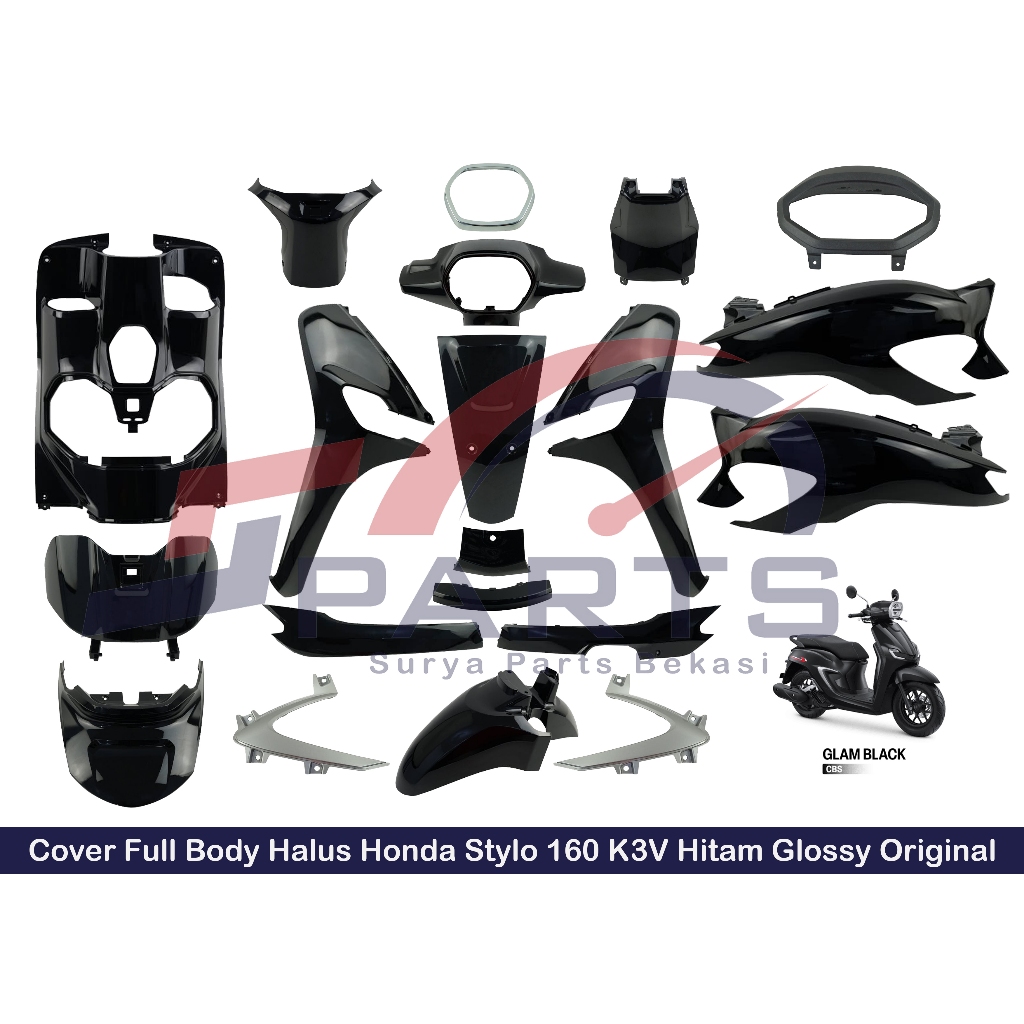 Jual Cover Full Body Halus Honda Stylo 160 Hitam Glossy Fullset Body ...