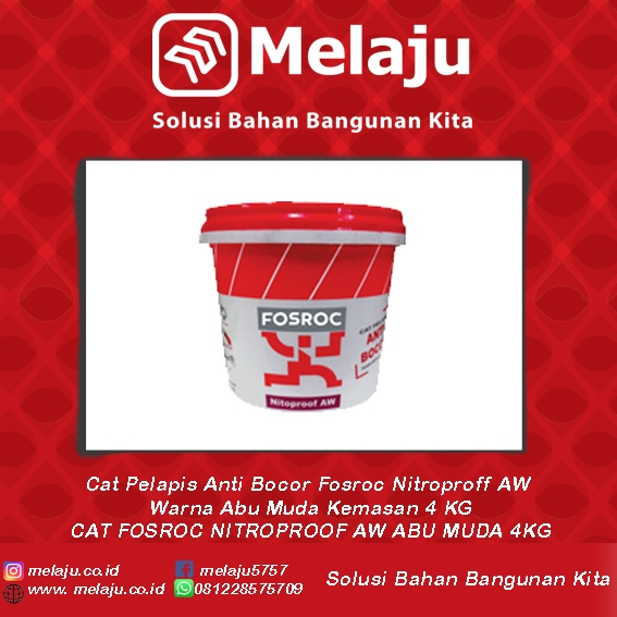 Jual CAT FOSROC NITROPROOF AW Abu Muda 4kg Cat Waterproof Cat Anti ...