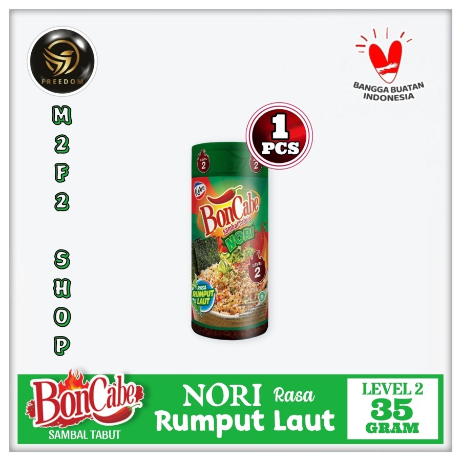 Jual BonCabe Level 2 Sambal Tabur Nori Rasa Rumput Laut Botol - 35 gr ...