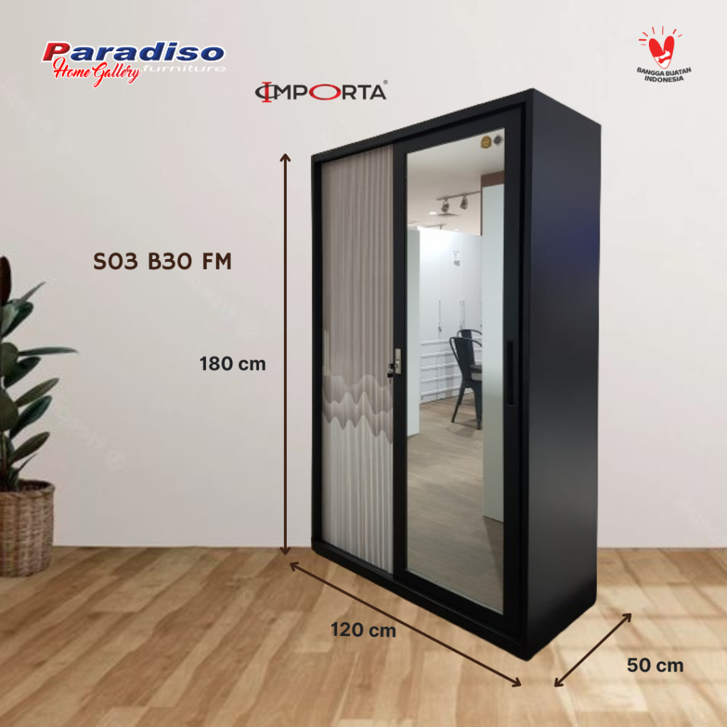 Jual Lemari Pakaian Sliding/Lemari Besi Sliding 2 Pintu/Pintu Geser ...