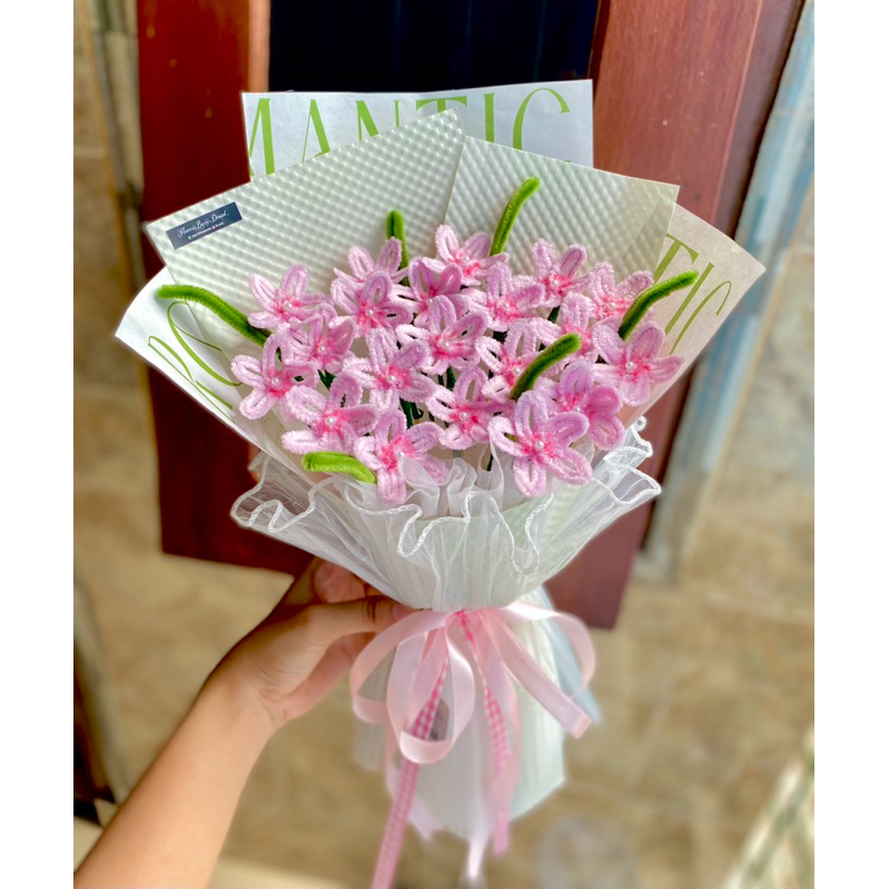 Jual bucket kawat bulu / buket bunga kawat bulu / buket pipecleaner ...