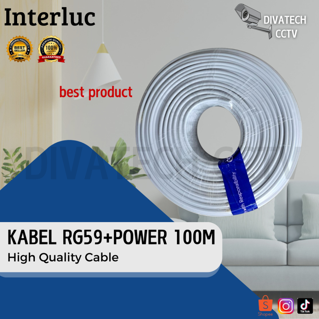 Jual Kabel Camera Cctv Rg59+power 100meter - Interluc | Shopee Indonesia