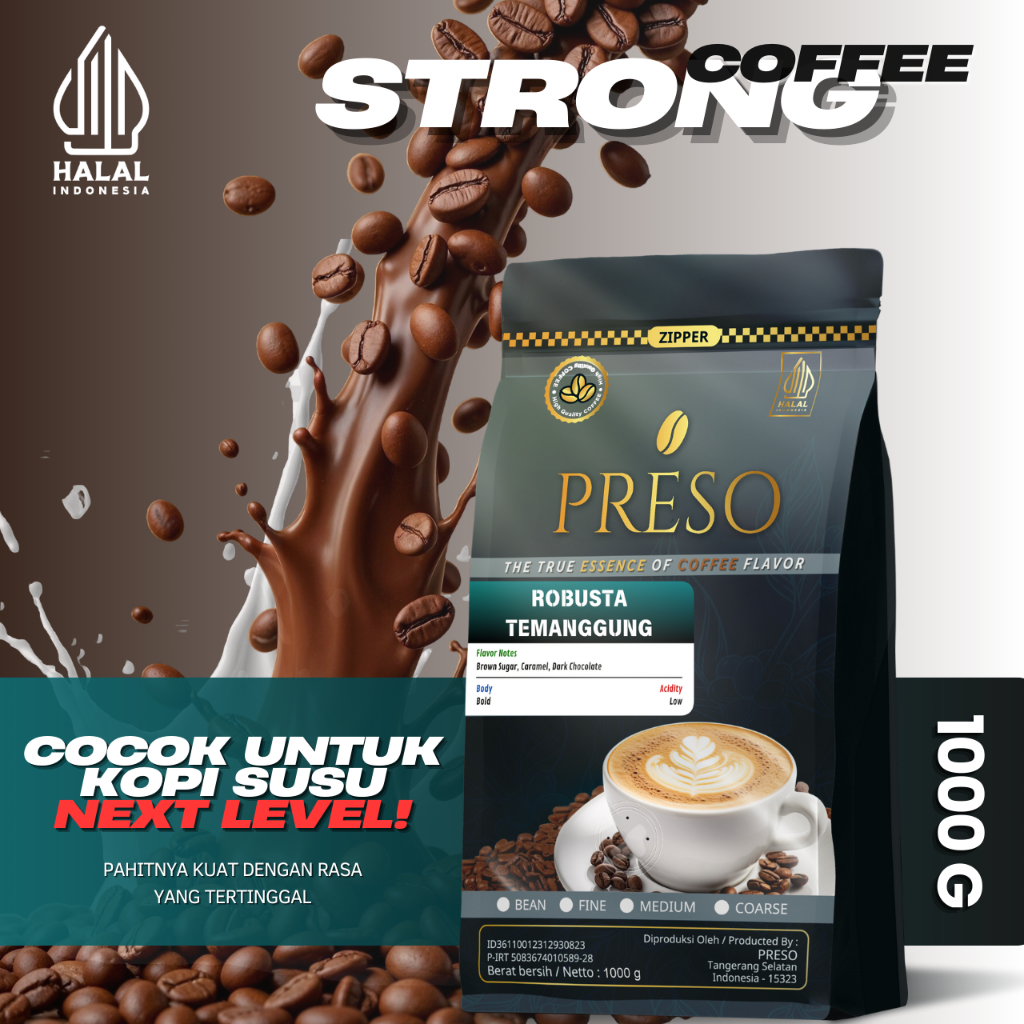 Jual PRESO Biji Kopi Bubuk Robusta Temanggung Coffee Roast Beans ...