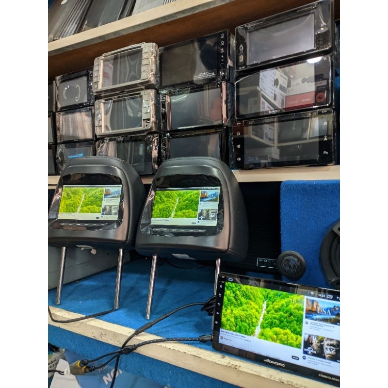 Jual head rest monitor sepasang universal merek AVT ukuran 7 inch ...