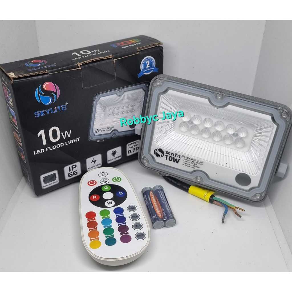 Jual Lampu Sorot RGB 10 Watt / LED Flood Light 10W + Remote SKYLITE MS-5010R RGB | Shopee Indonesia