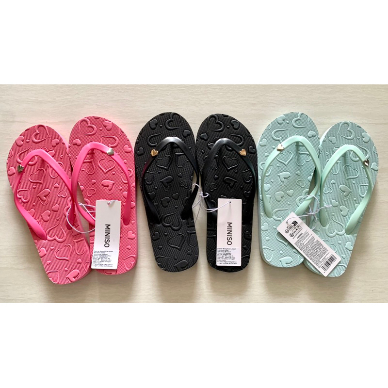 Jual sandal miniso sweetheart women flipflop sendal jepit love love ...