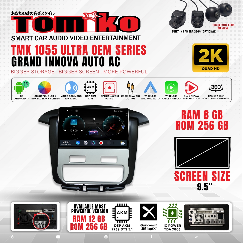 Jual Tomiko Head Unit Android TMK 1055 ULTRA OEM Series for Grand ...