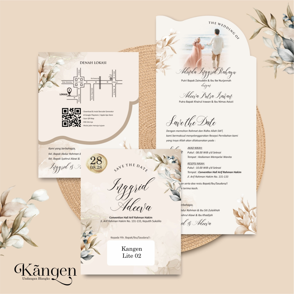 Jual CETAK UNDANGAN PERNIKAHAN SIMPEL ELEGAN AESTETIC RUSTIC KHITANAN ...
