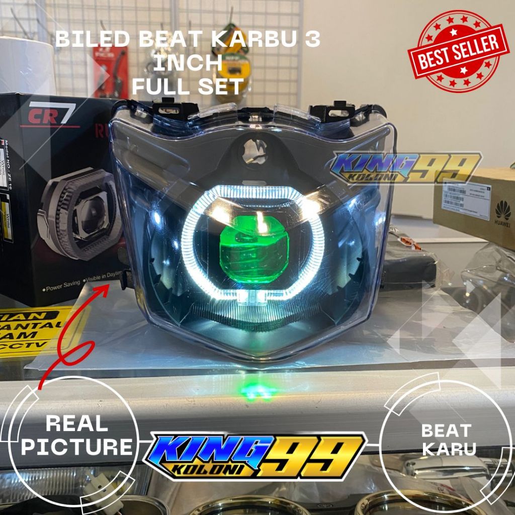 Jual LAMPU BILED BEAT KARBU MATRIX 3 INCH RGB FULL SET TINGGAL PASANG ...