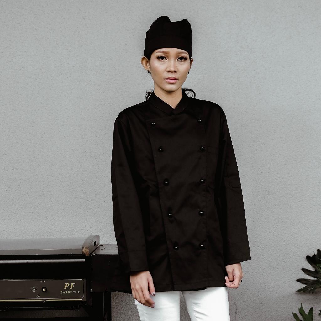 Jual Chef Series Classic Series Tangan Panjang Baju Koki - Hitam ...