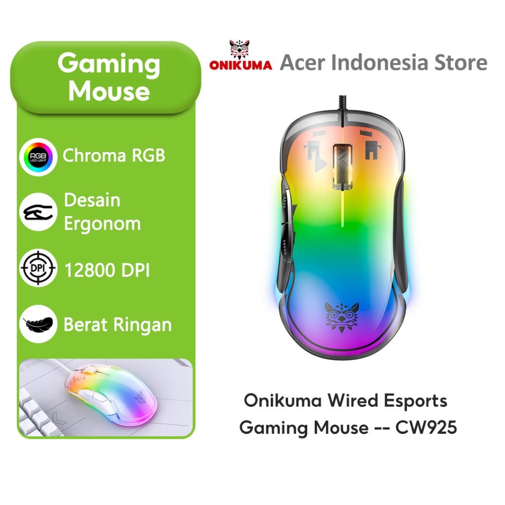 Jual ONIKUMA CW925 Wired Gaming Mouse With RGB Backlight High ...