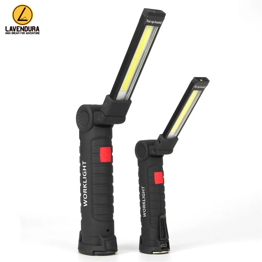 Jual Senter Worklight COB Magnetic Flashlight LED 2000 Lumens Black ...