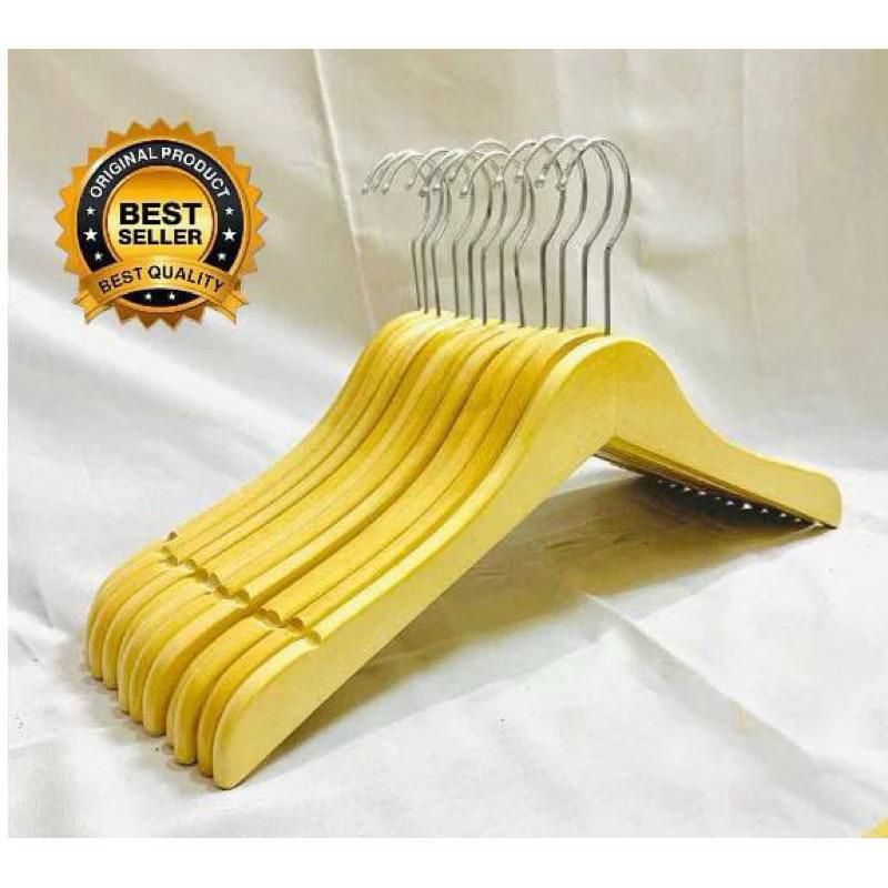 Jual HANGER KAYU DEWASA GRID A TEBAL / GANTUNGAN BAJU HARGA SATUAN ...
