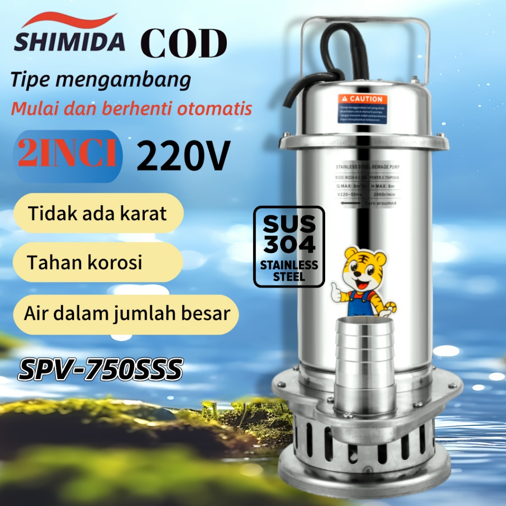 Jual Shimida COD Stainless Steel Sewage Pump SPV-750SSS Submersible ...