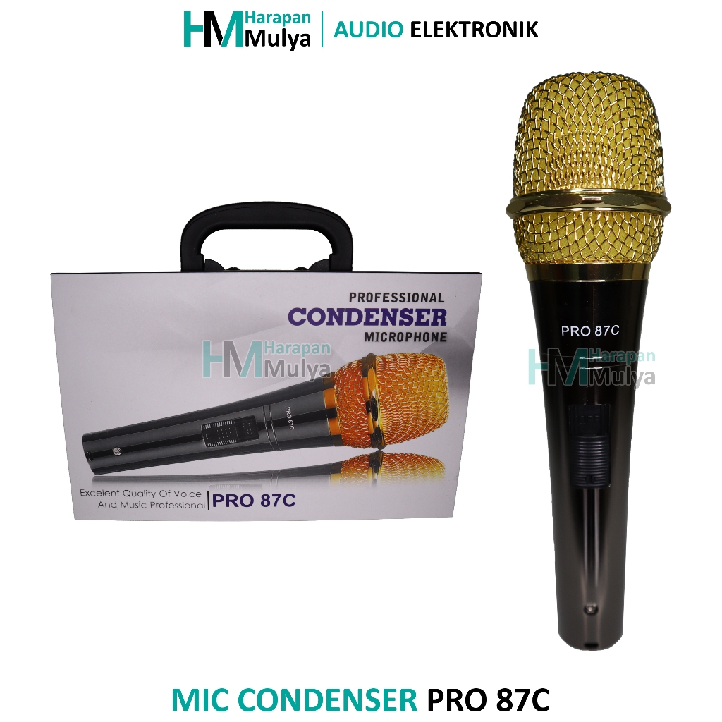 Jual Mic Mik Condenser Microphone Mikrofon Kondenser Kabel PRO 87C ...