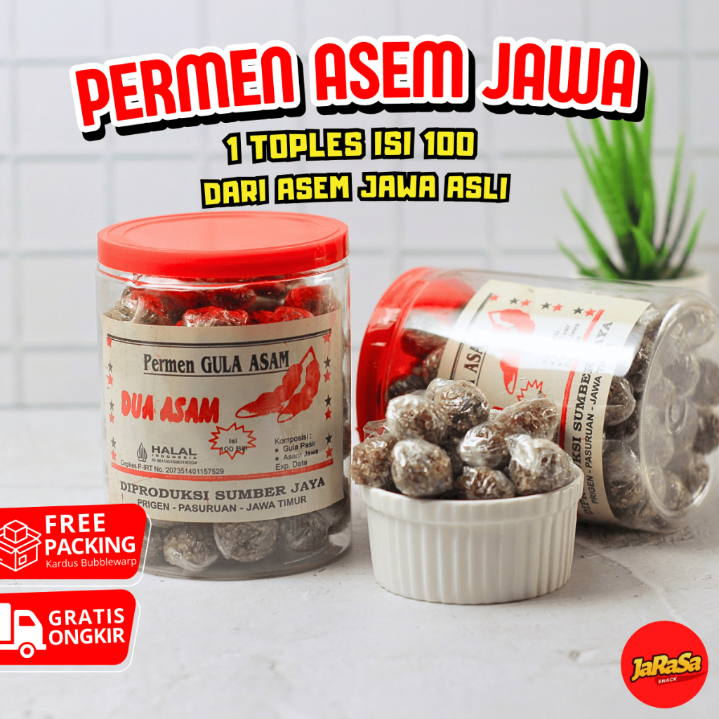 Jual PERMEN ASAM JAWA JADUL 1TOPLES ISI 100 | Shopee Indonesia