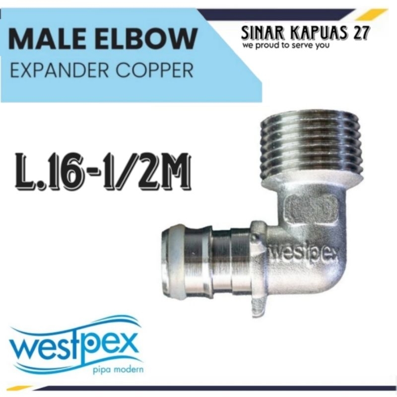 Jual Westpex Fitting Expander Copper Male Elbow Keni Drat Luar | Shopee ...
