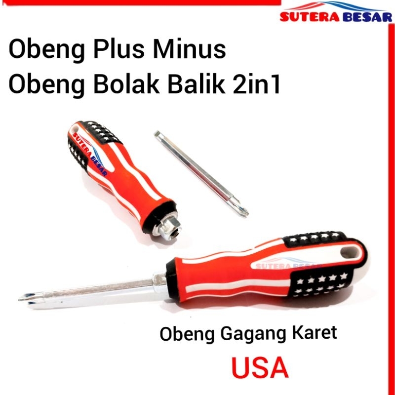 Jual obeng bolak balik obeng plus minus obeng kembang screwdriver obeng ...