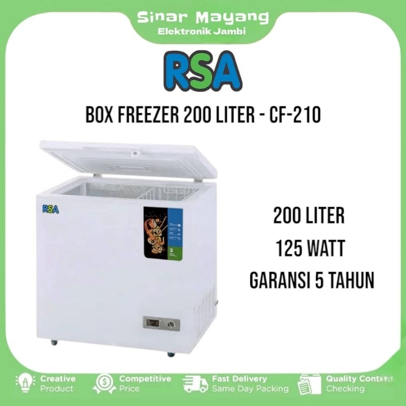 Jual Chest Freezer RSA CF-210/ Box Freezer 200 Liter RSA/ Garansi Resmi ...