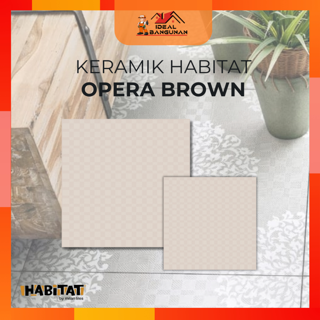 Jual [READY] KER. HABITAT 50X50 OPERA BROWN | KERAMIK LANTAI | KERAMIK | Shopee Indonesia