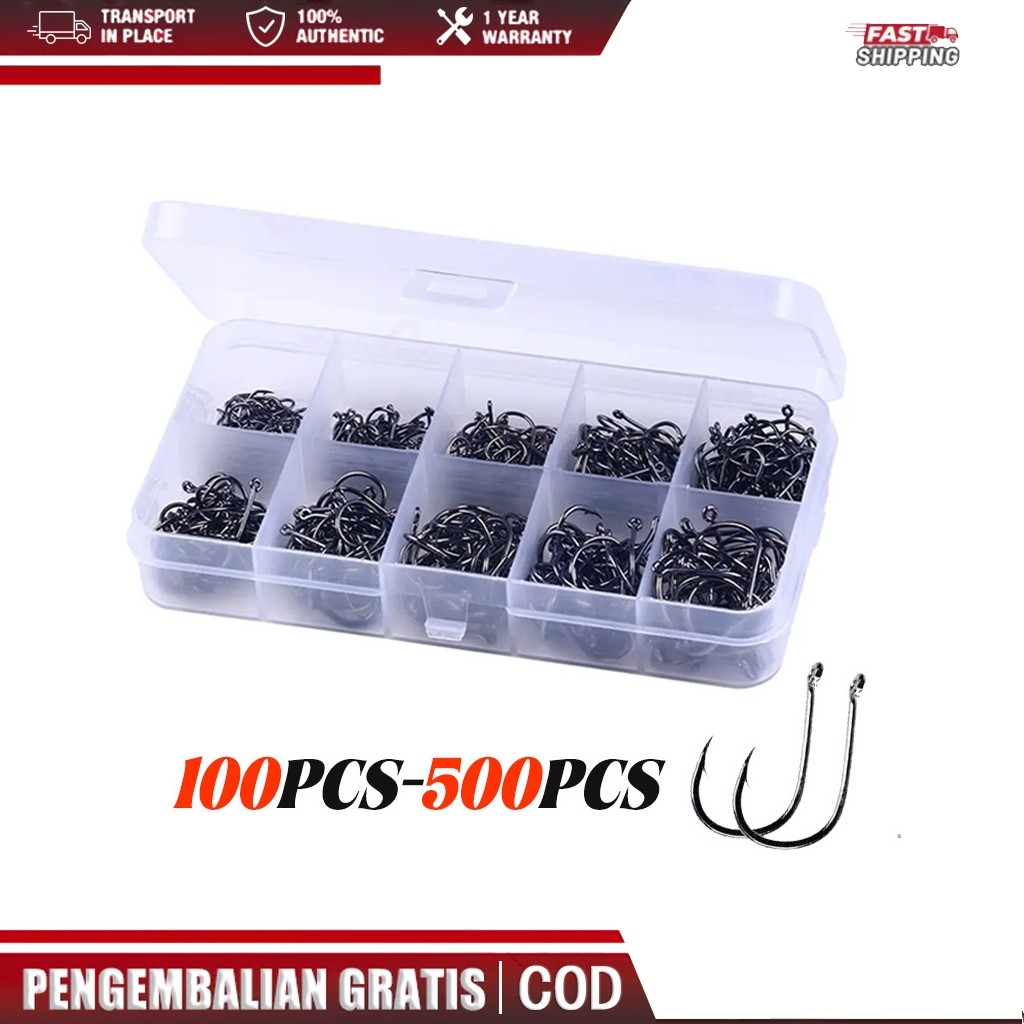 Jual MONQIQI Set 500 Pcs Kail Pancing Aneka Ukuran Bahan Baja Karbon ...