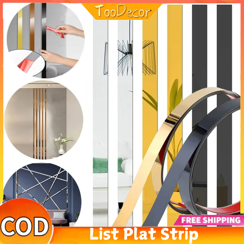 Jual 3M List Plat/ List Plat Strip Mirror Dekorasi Stiker/ Dekorasi ...