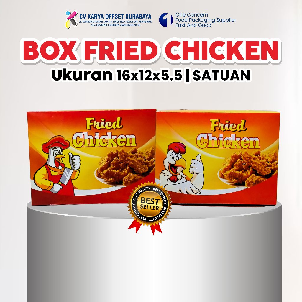 Jual (ECER) Box Fried chicken Duplex 250gr / dus ayam / box nasi HARGA ...