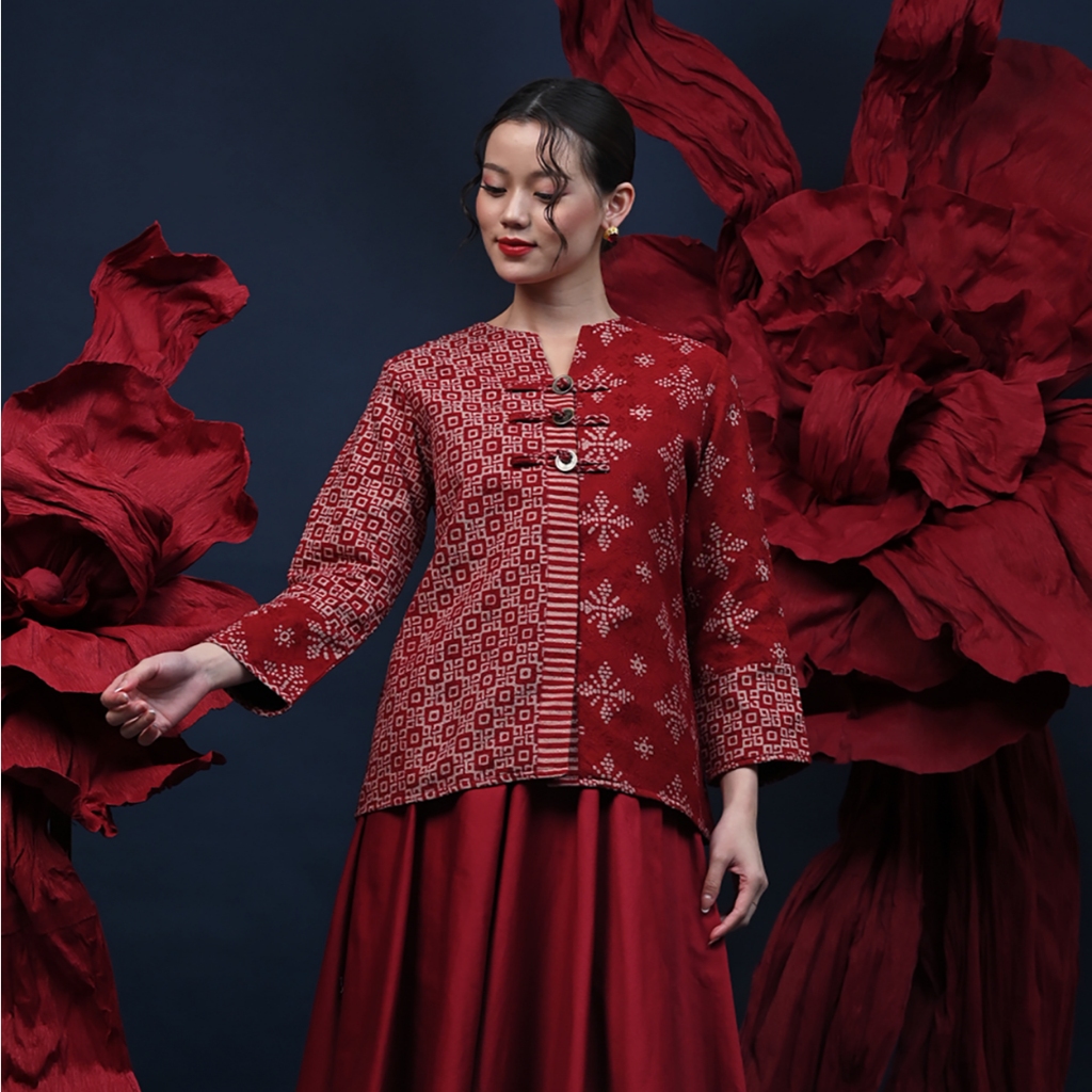 Jual NONA RARA - Mixmatch Dobi CNY T3629, Baju kerja blouse batik ...