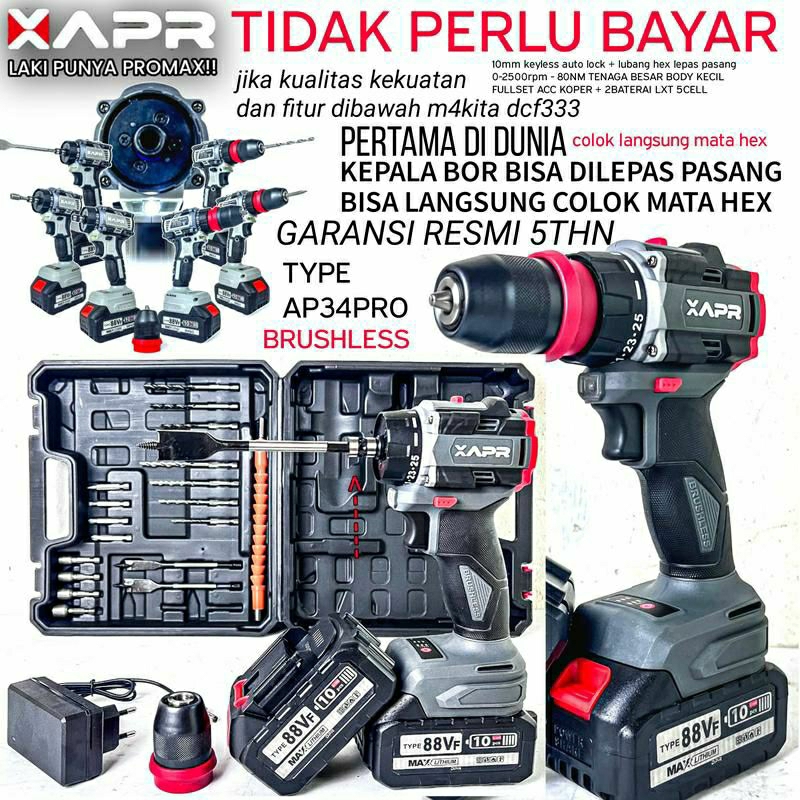 Jual Promo Bor Brushless APR AP34PRO Bisa Untuk Impact Driver Sekrup ...