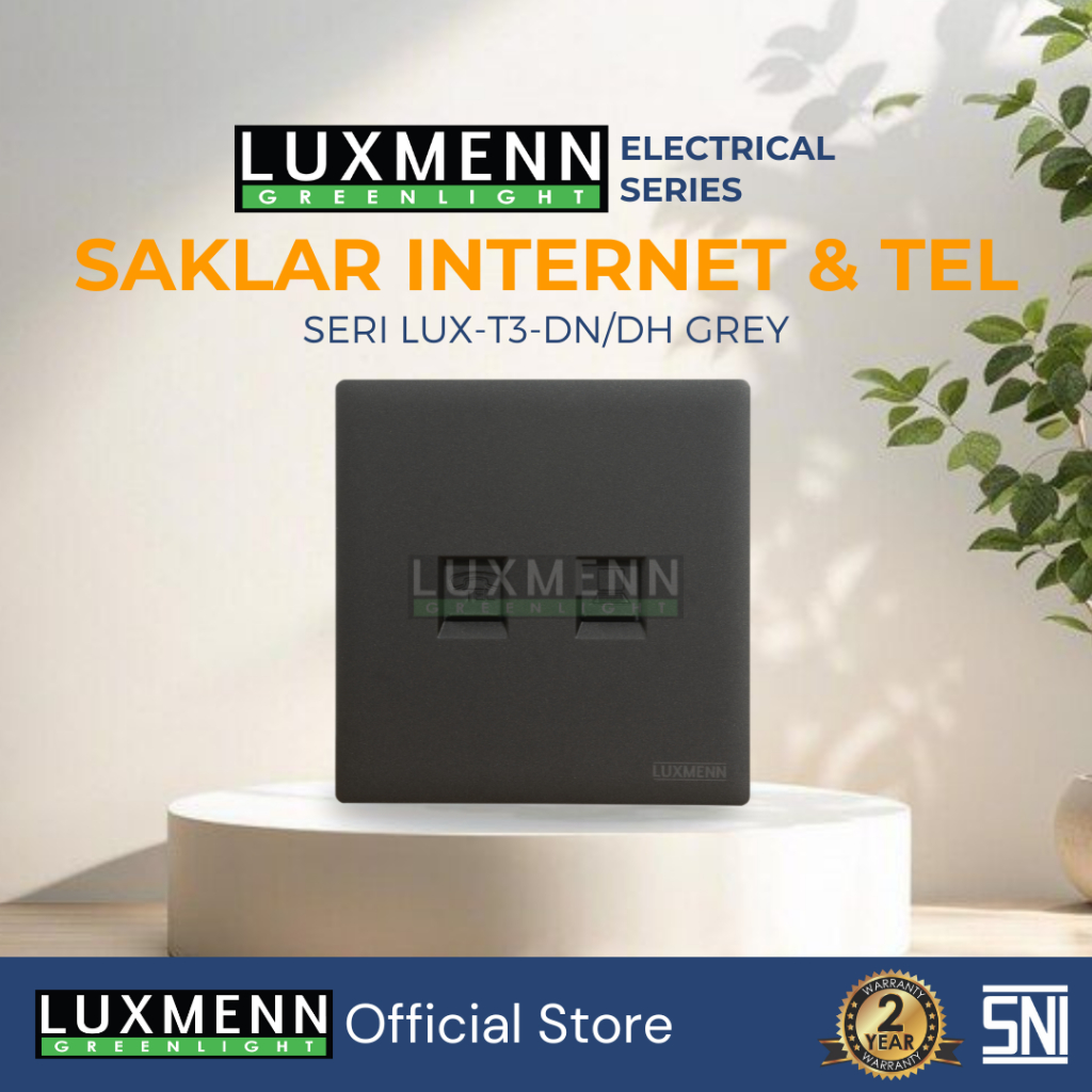 Jual Luxmenn Saklar Duo Telepon dan LAN, Socket, Seri LUX-T3-DH/DN ...