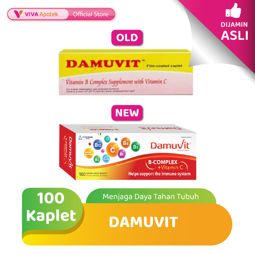Jual Damuvit untuk Menjaga Daya Tahan Tubuh (100 Kaplet) | Shopee Indonesia