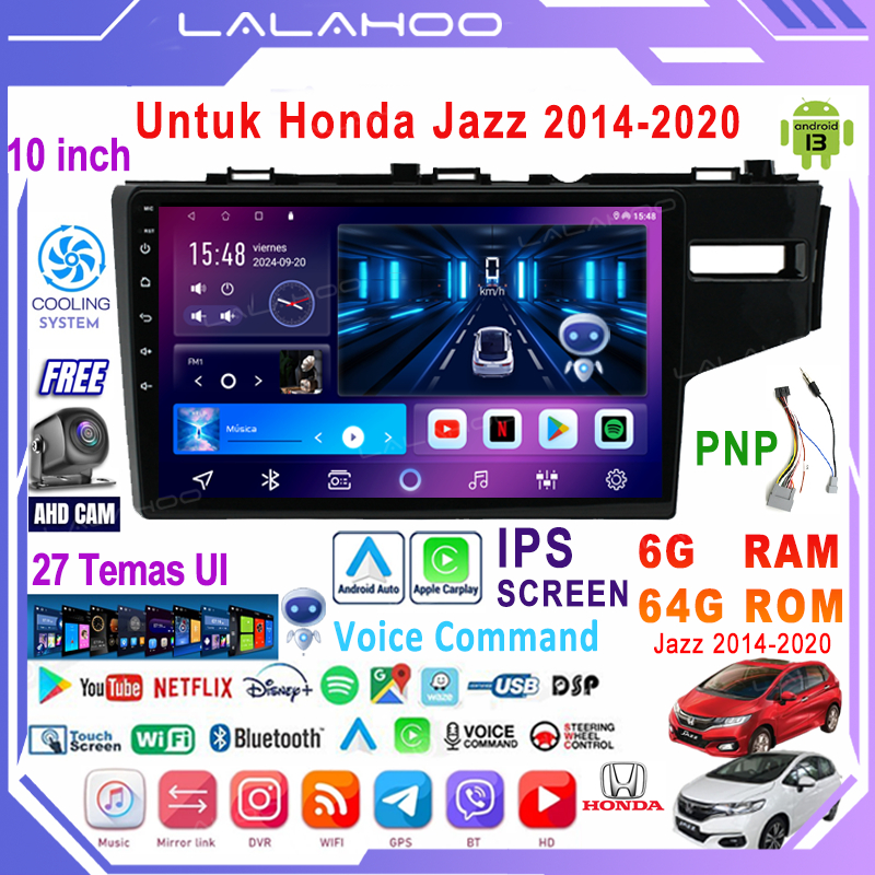 Jual Untuk Honda Jazz 2014-2020 |6G+64G Android 13 Head Unit Termasuk ...