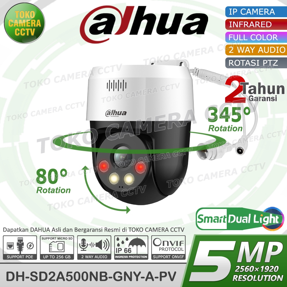 Jual PTZ IP CAMERA DAHUA 5MP KAMERA CCTV 360 POE FULL COLOR AUDIO ...