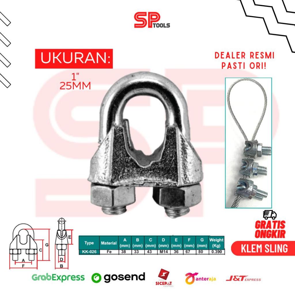 Jual KLEM SLING / KUKU MACAN / CLAMP CLAM PENJEPIT SELING 1" 1 INCH ...