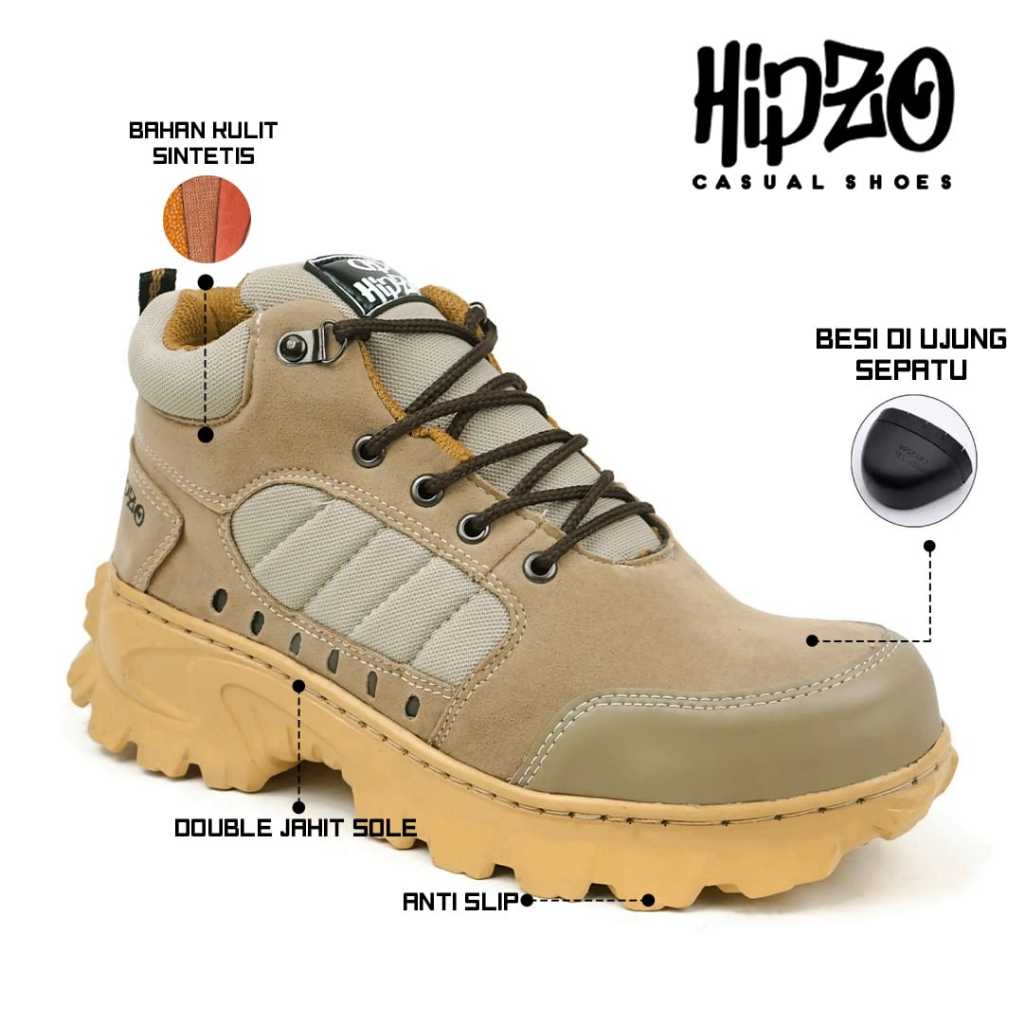 Jual HIPZO Sepatu Safety Boots Tinggi M079 Untuk Unisex Ujung Besi ...
